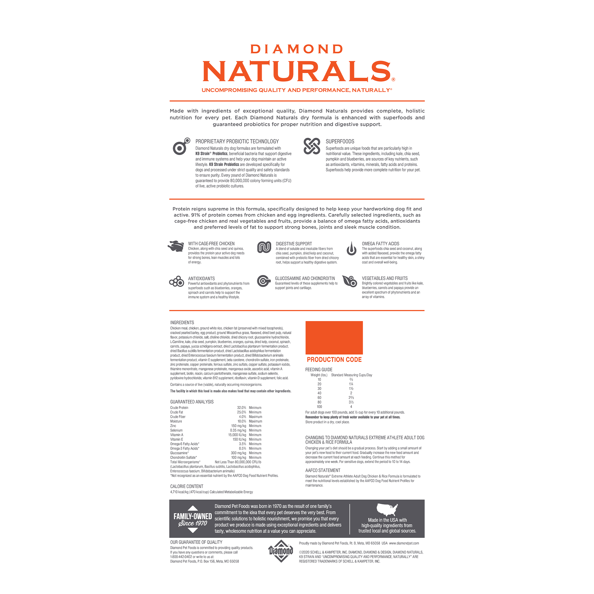 Extreme Athlete Adult Dog Chicken & Rice Dog Food | Diamond Naturals