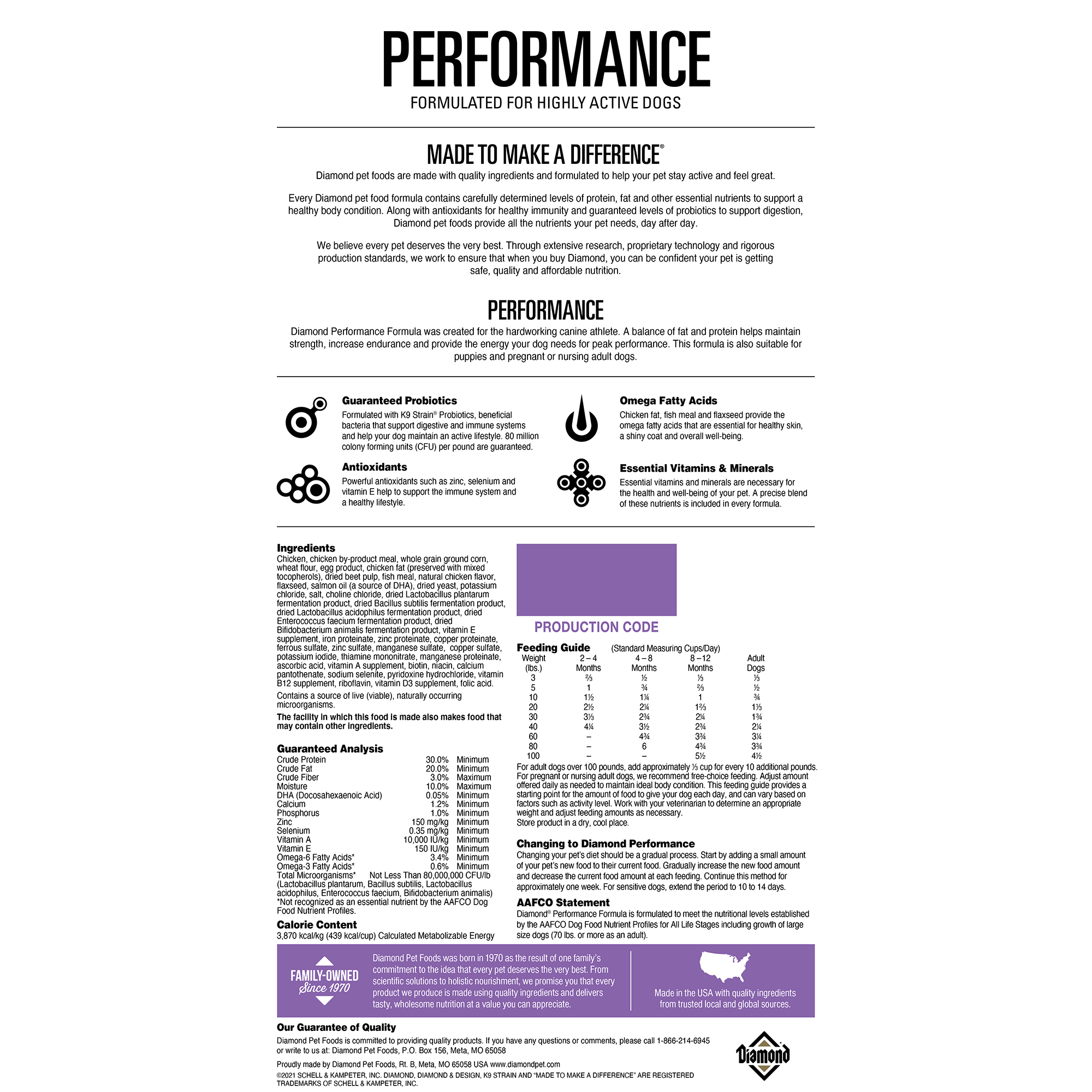 Performance Formula All Life Stages Dogs | Diamond Pet Foods