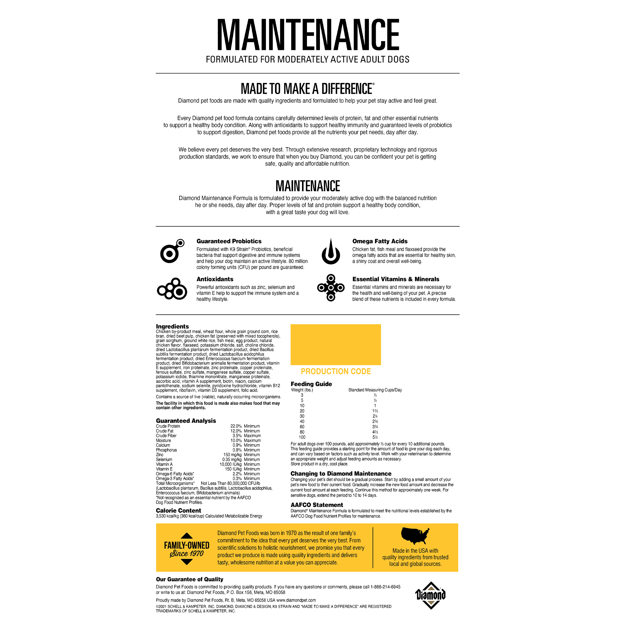 Maintenance Formula for Adult Dogs | Diamond Pet Foods